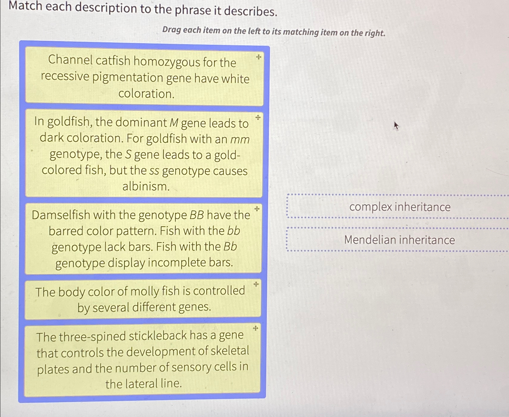 Solved Match each description to the phrase it | Chegg.com