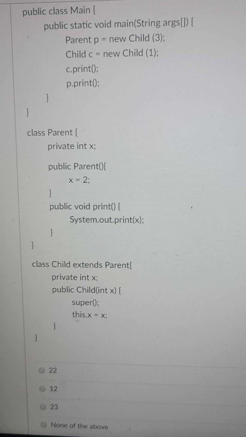 Solved public class Main public static void main(String | Chegg.com