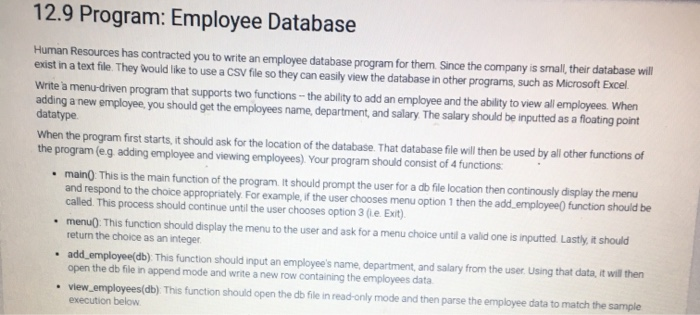 Solved Sample Execution File path to database: employee.db | Chegg.com