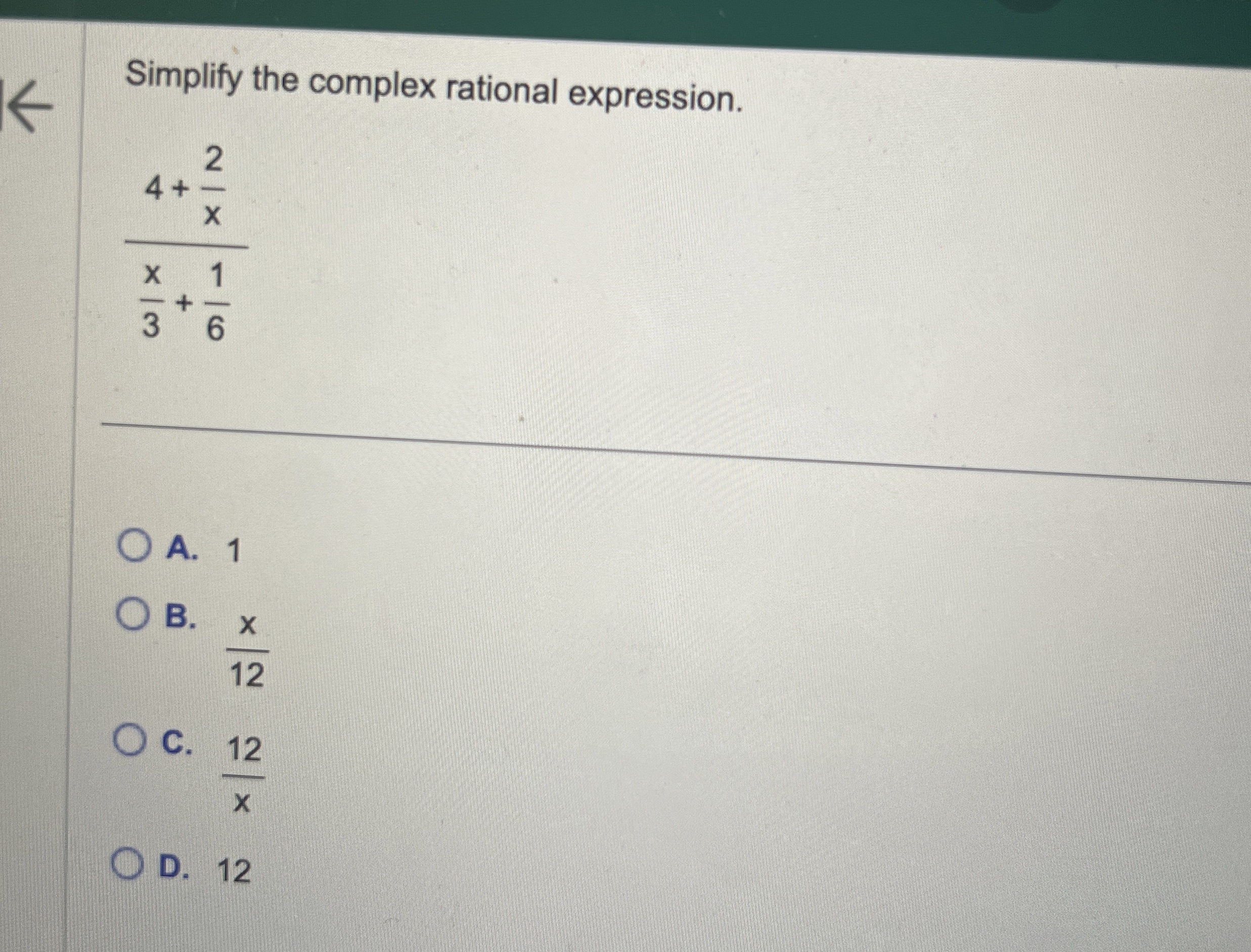 Solved Simplify the complex rational | Chegg.com