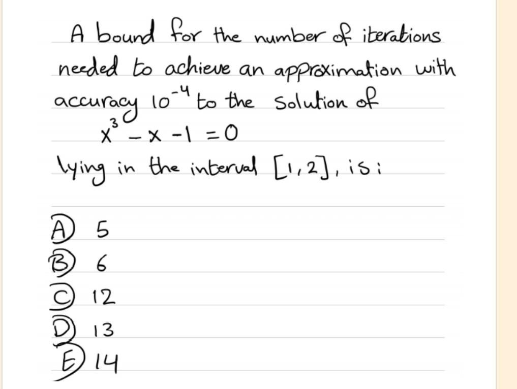 Solved A bound for the number of iterations needed to | Chegg.com