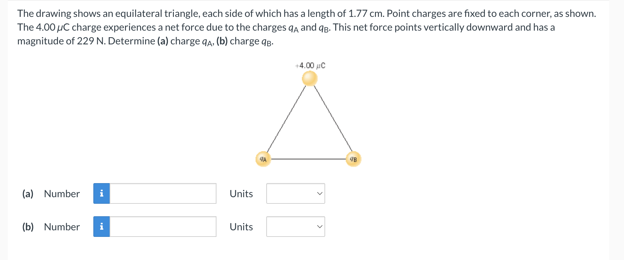 Solved The drawing shows an equilateral triangle, each side | Chegg.com