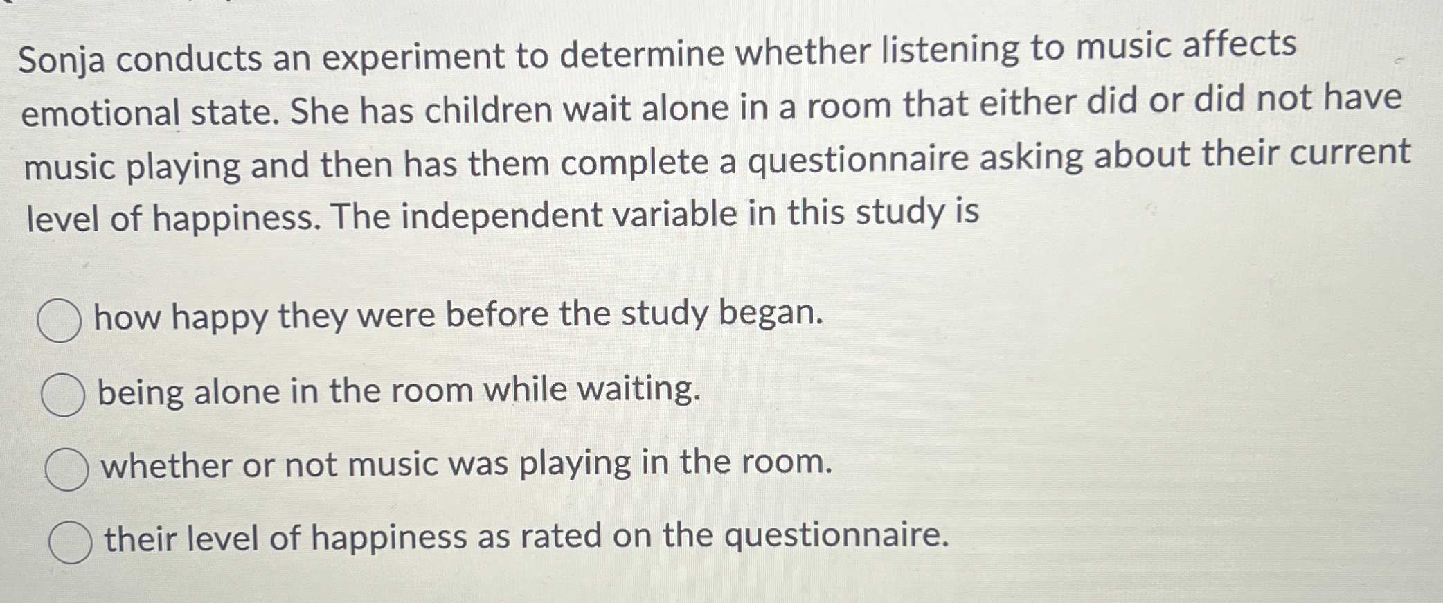 Solved Sonja conducts an experiment to determine whether | Chegg.com