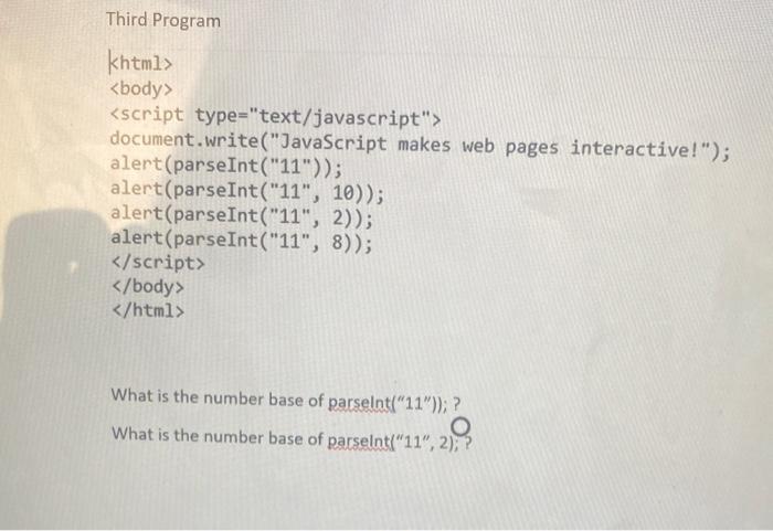Solved Please Repeat Following Javascript Programs By Using