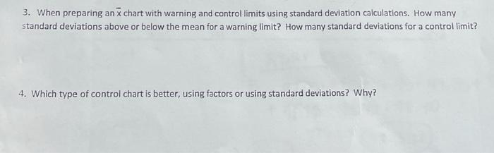 Solved 3. When preparing an chart with warning and control | Chegg.com