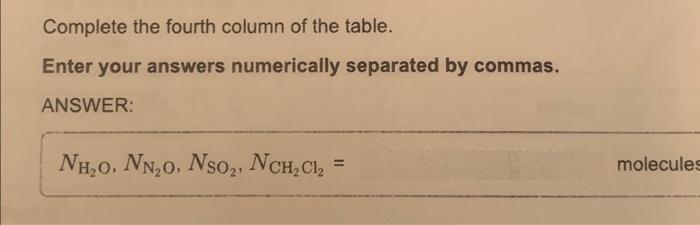 Complete the fourth column of the table. Enter your | Chegg.com