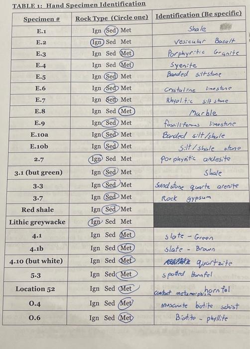 Solved Additional Field Notes for the Geologic Map Project | Chegg.com