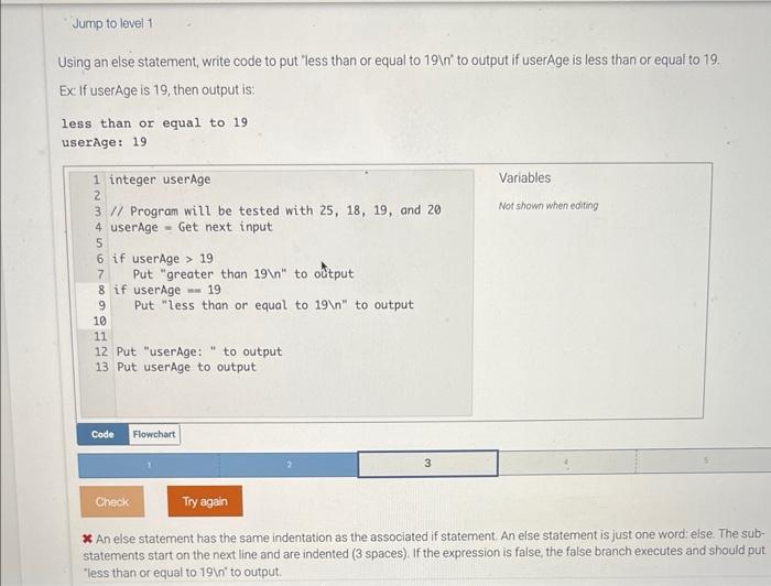 Using an else statement, write code to put "less than | Chegg.com