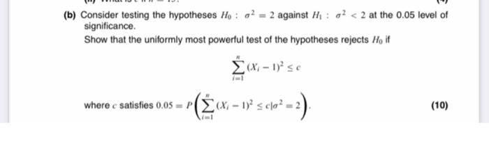 Solved (b) Consider testing the hypotheses Ho : q2 = 2 | Chegg.com