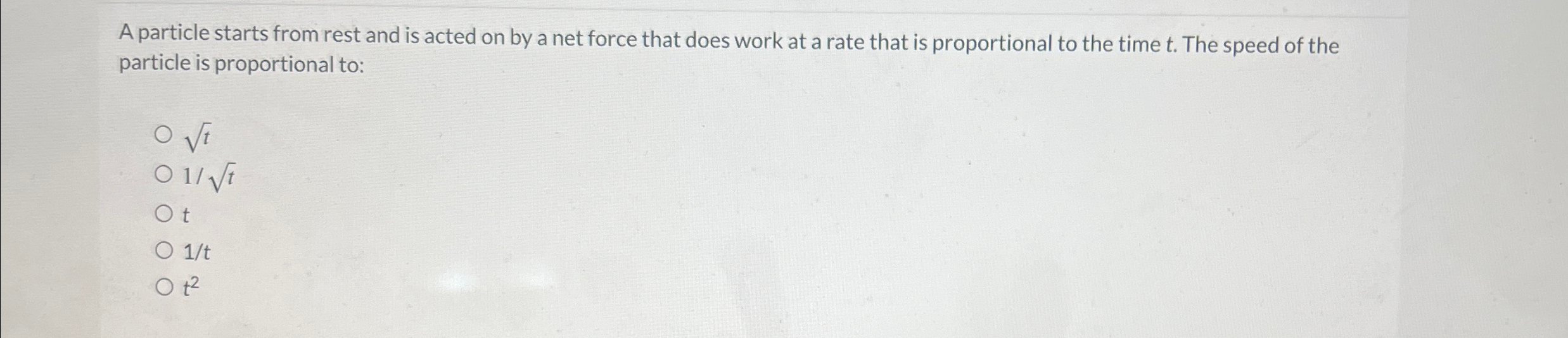 Solved A particle starts from rest and is acted on by a net | Chegg.com