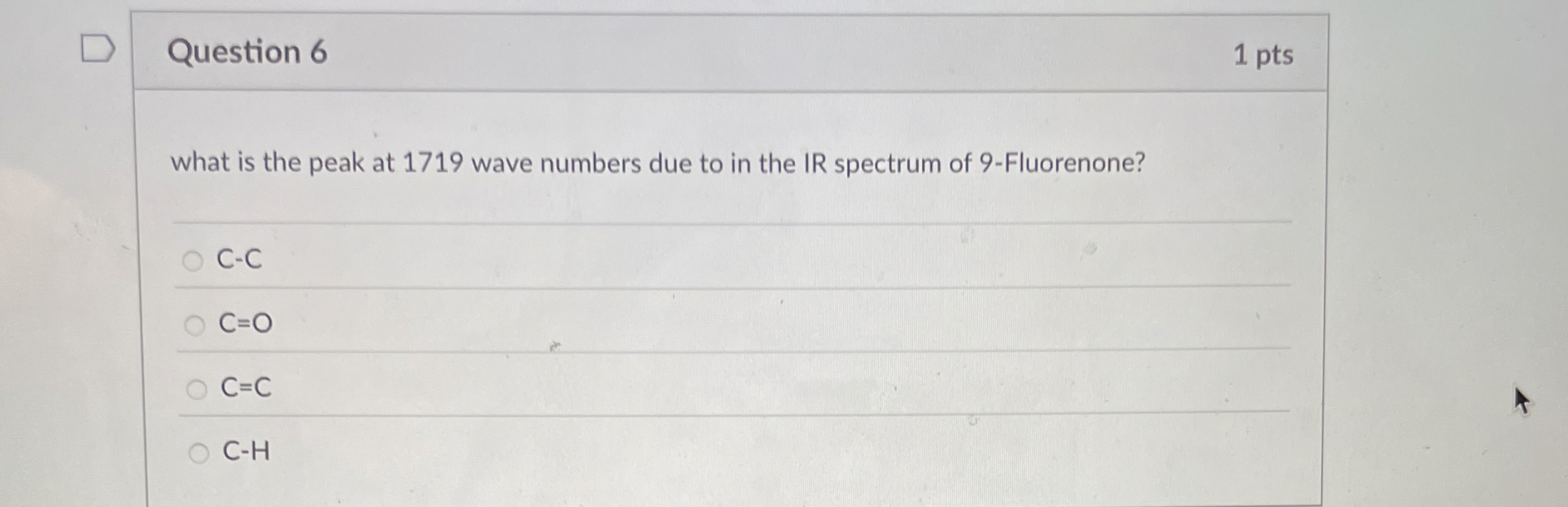 Solved Question 61 ﻿ptswhat is the peak at 1719 ﻿wave | Chegg.com