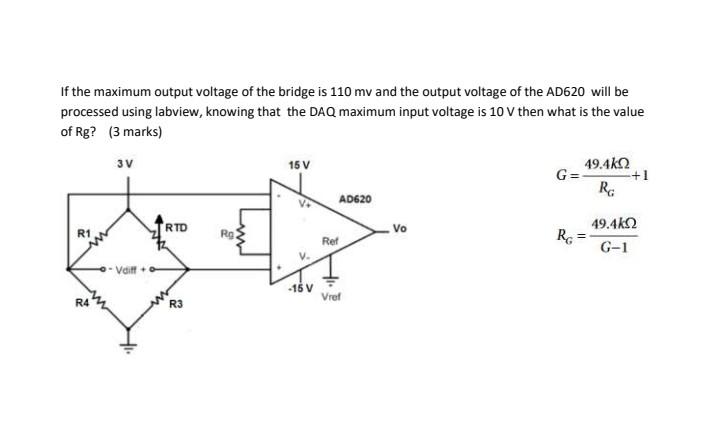 Solved If the maximum output voltage of the bridge is 110mv | Chegg.com