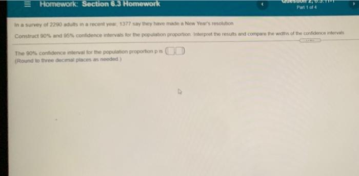 Solved Homework: Section 6.3 Homework Part 1 Of 4 In A 