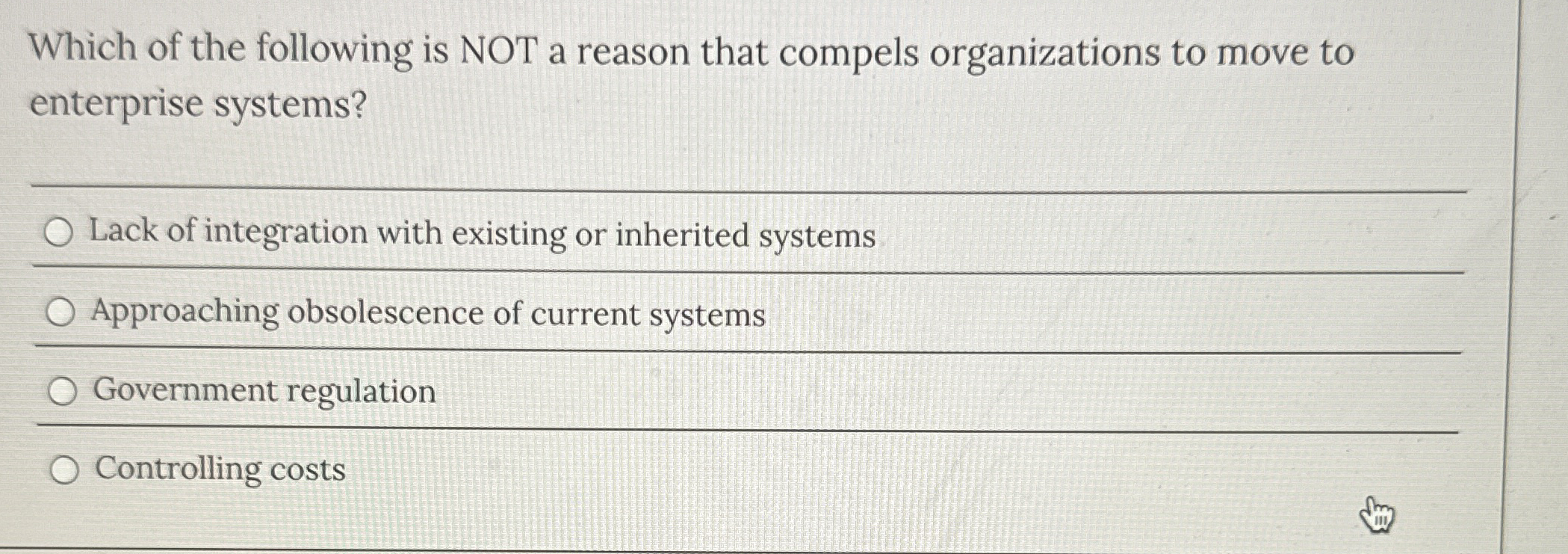 Solved Which of the following is NOT a reason that compels | Chegg.com