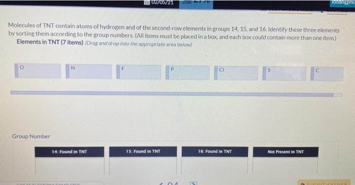 Solved B 02/05721 BORA Ram Molecules of TNT contain atoms of | Chegg.com