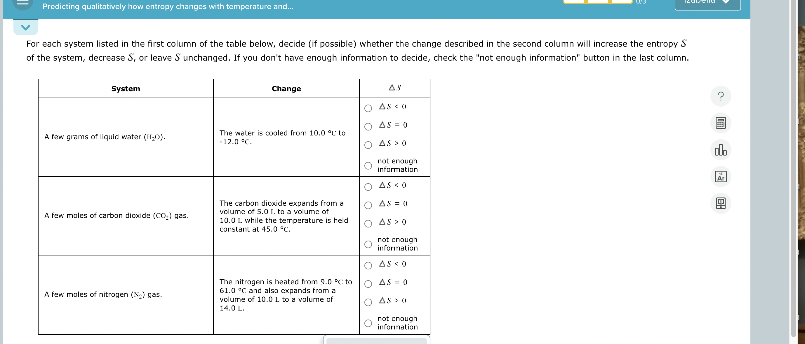 Solved For each system listed in the first column of the | Chegg.com