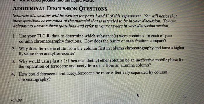Solved ADDITIONAL DISCUSSION QUESTIONS Separate discussions | Chegg.com