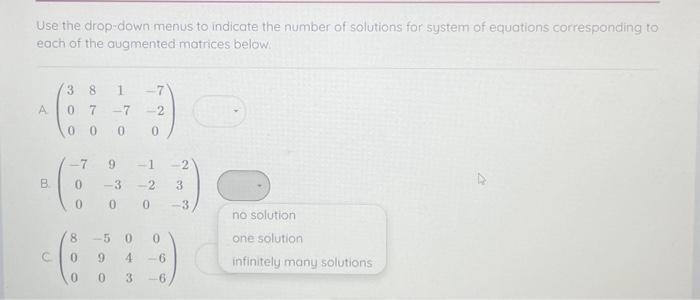 Solved Use the drop down menus to indicate the number of | Chegg.com
