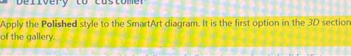 Solved Apply the Polished style to the SmartArt diagram. It | Chegg.com