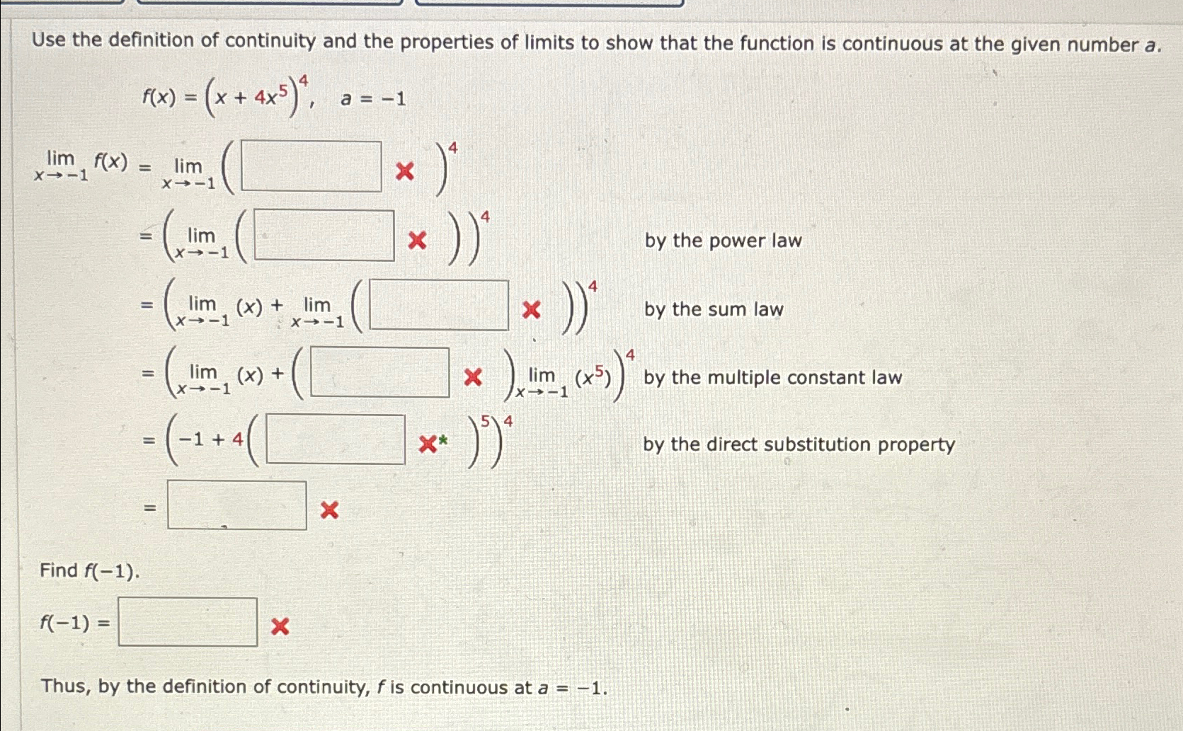 Solved Use the definition of continuity and the properties | Chegg.com