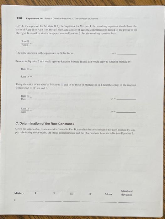 Solved Section Name Experiment 20 Data and Calculations: The | Chegg.com