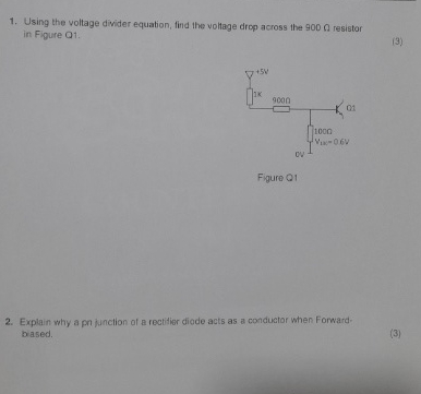 Solved Using the voltage divider equation, find the voltage | Chegg.com