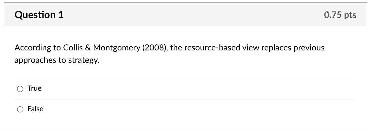 Solved Question 1According to Collis & Montgomery (2008), | Chegg.com