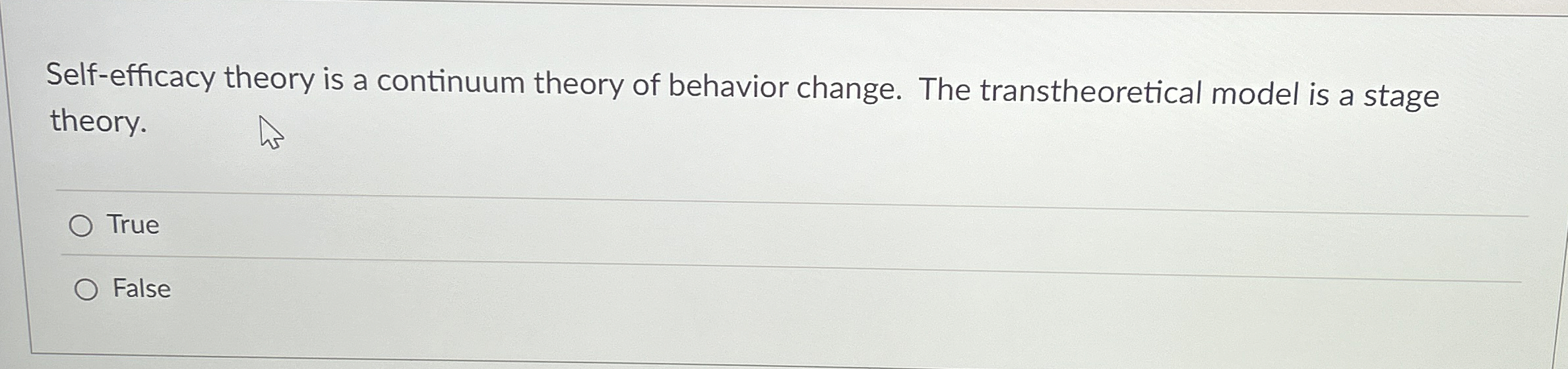 Solved Self-efficacy theory is a continuum theory of | Chegg.com