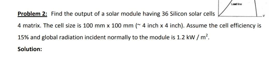 Solved Load line Problem 2: Find the output of a solar | Chegg.com