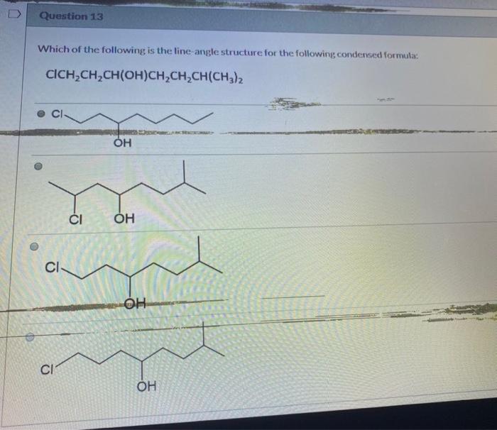 Solved Question 13 Which of the following is the line angle | Chegg.com