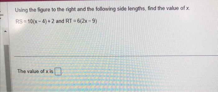 Solved using the figure to the right and the following side | Chegg.com