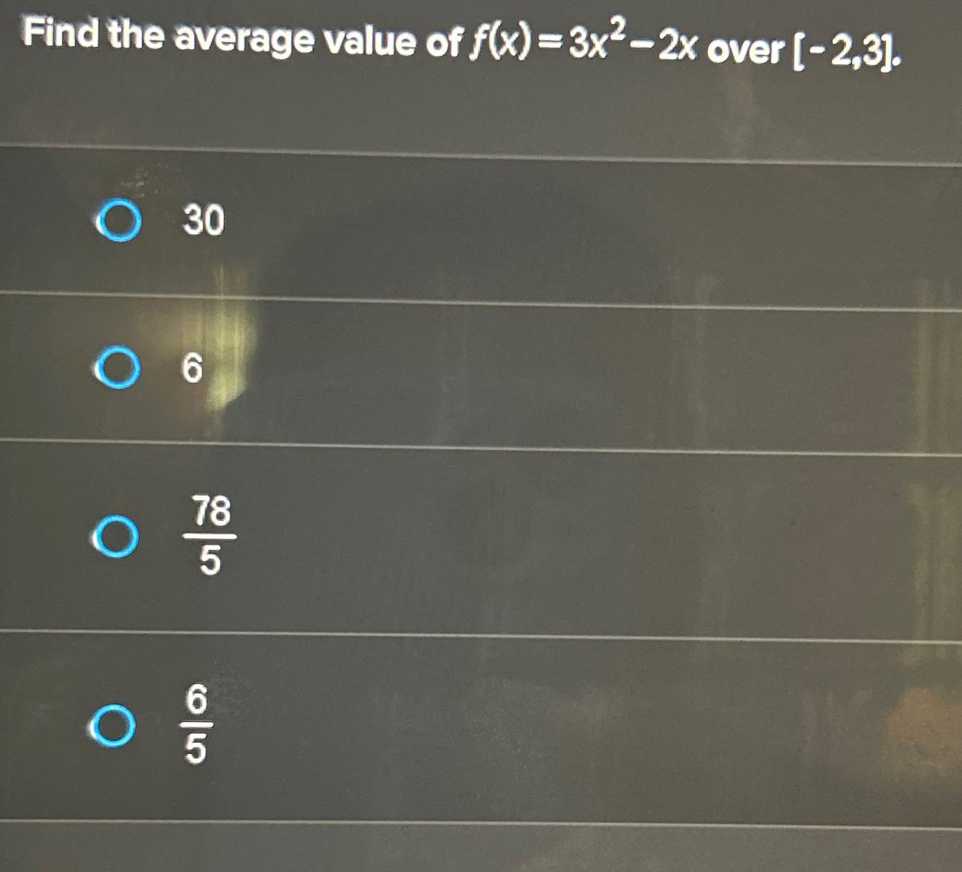 Solved Find the average value of f(x)=3x2-2x ﻿over | Chegg.com