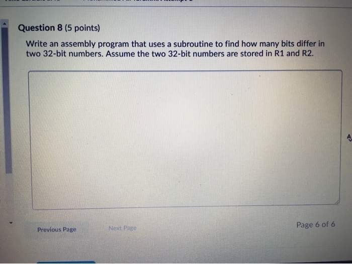 Question 8 5 Points Write An Assembly Program That
