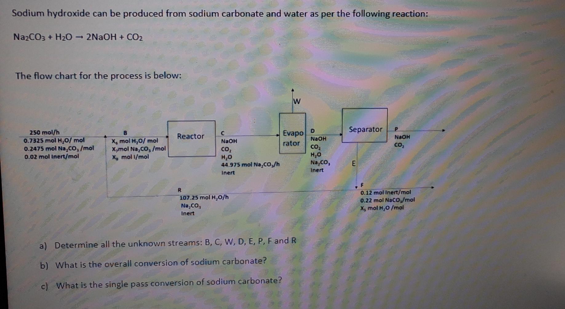 Solved Na2CO3+H2O→2NaOH+CO2 b) What is the overall | Chegg.com