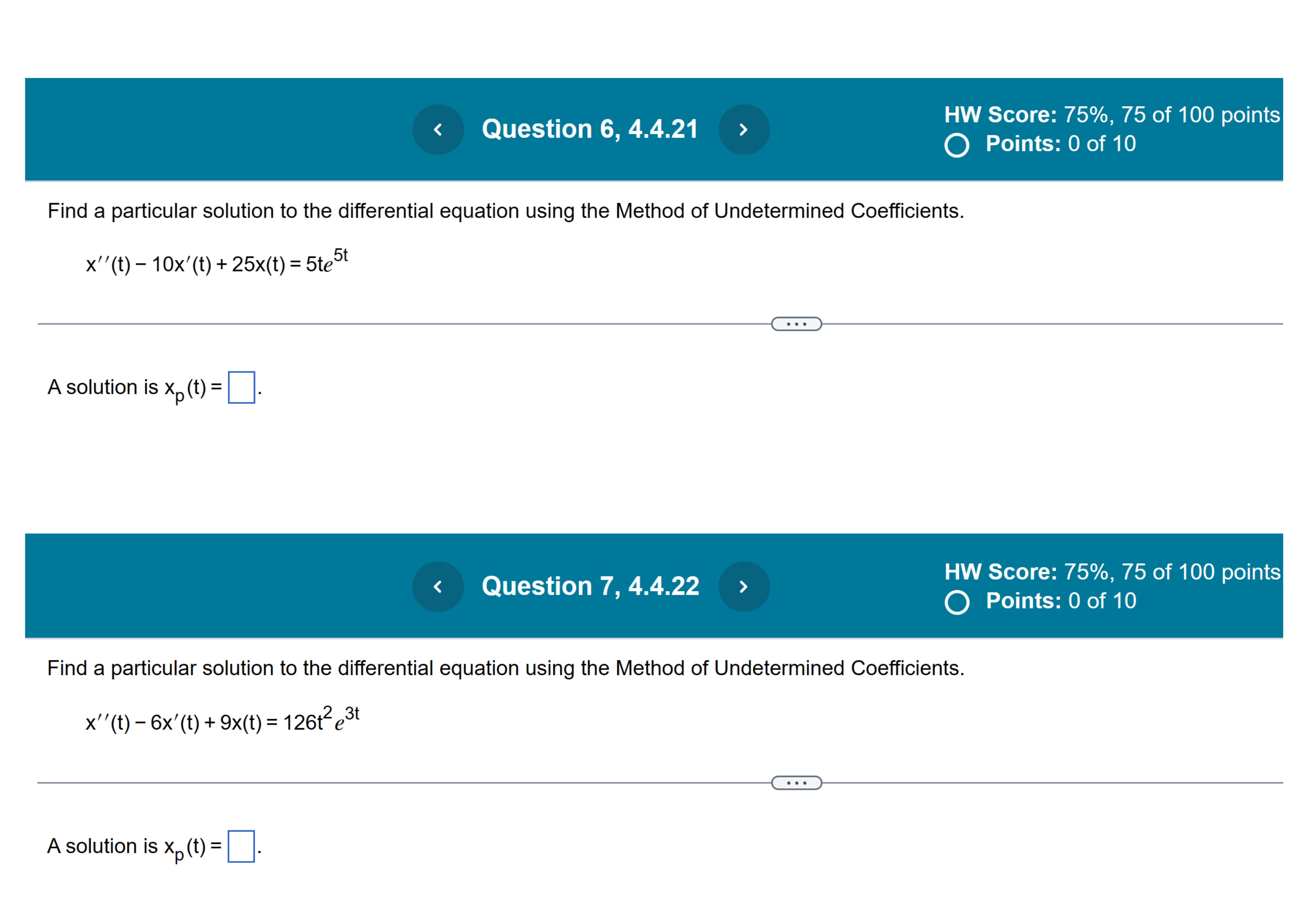 Solved Find A Particular Solution To The Differential