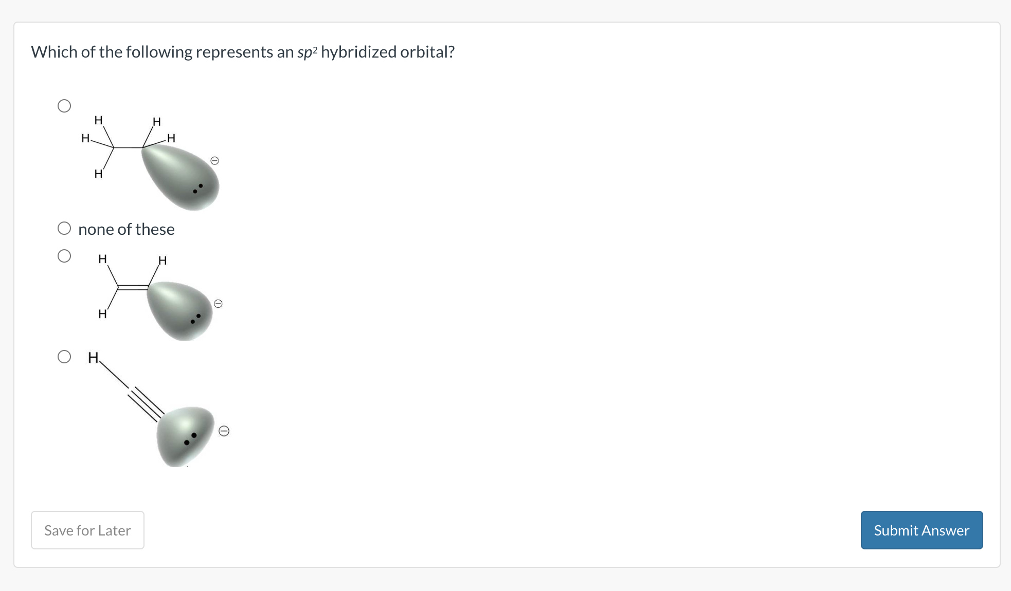Solved Which of the following represents an sp2 ﻿hybridized | Chegg.com