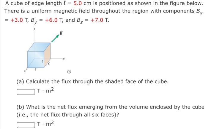 Solved A cube of edge length l = 5.0 cm is positioned as | Chegg.com