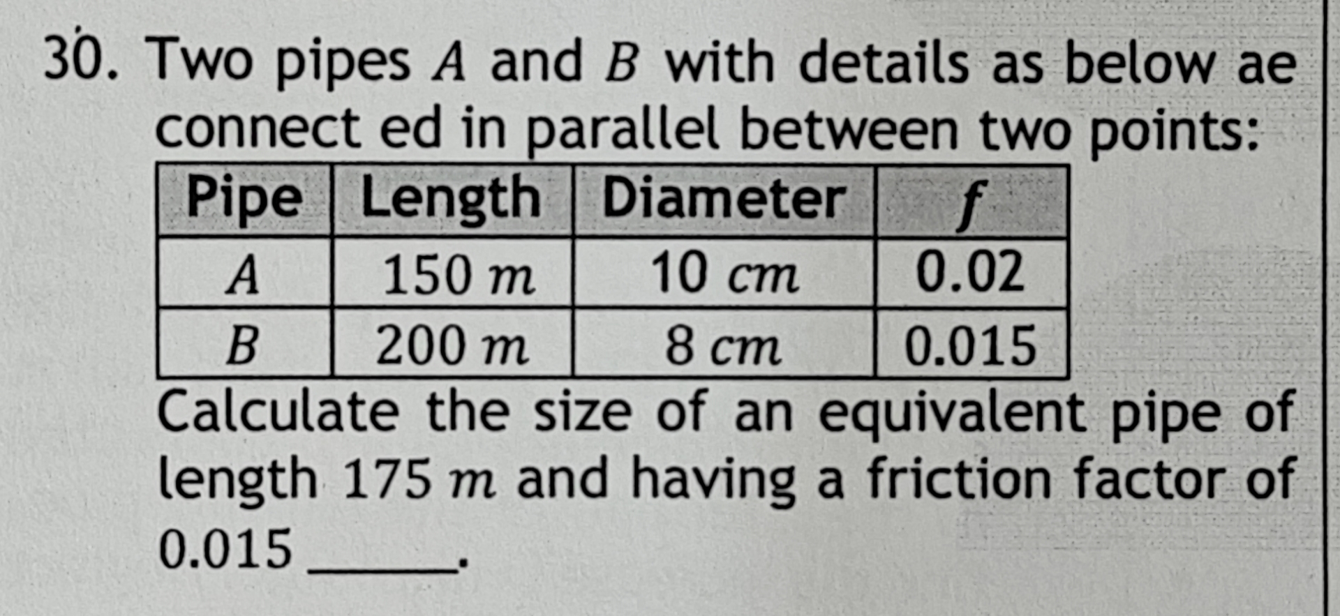 Solved Two pipes A and B ﻿with details as below are | Chegg.com
