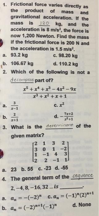 Solved ADVANCED ALGEBRASolve these problems (Complete | Chegg.com