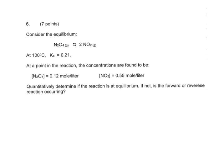 Solved Consider the equilibrium: N2O4( g)⇆2NO2( g) At | Chegg.com