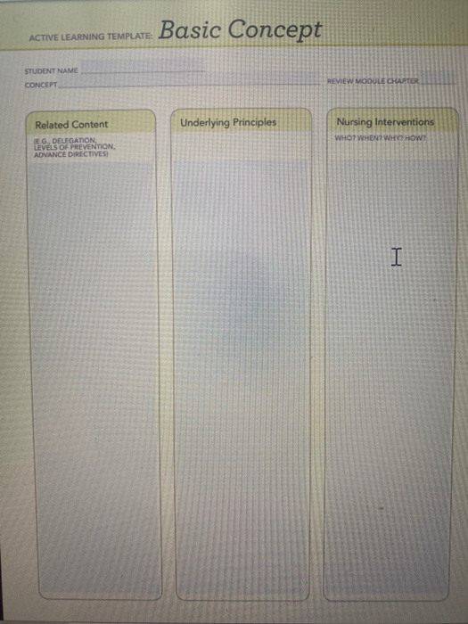 Solved Basic Concept ACTIVE LEARNING TEMPLATE: STUDENT NAME | Chegg.com