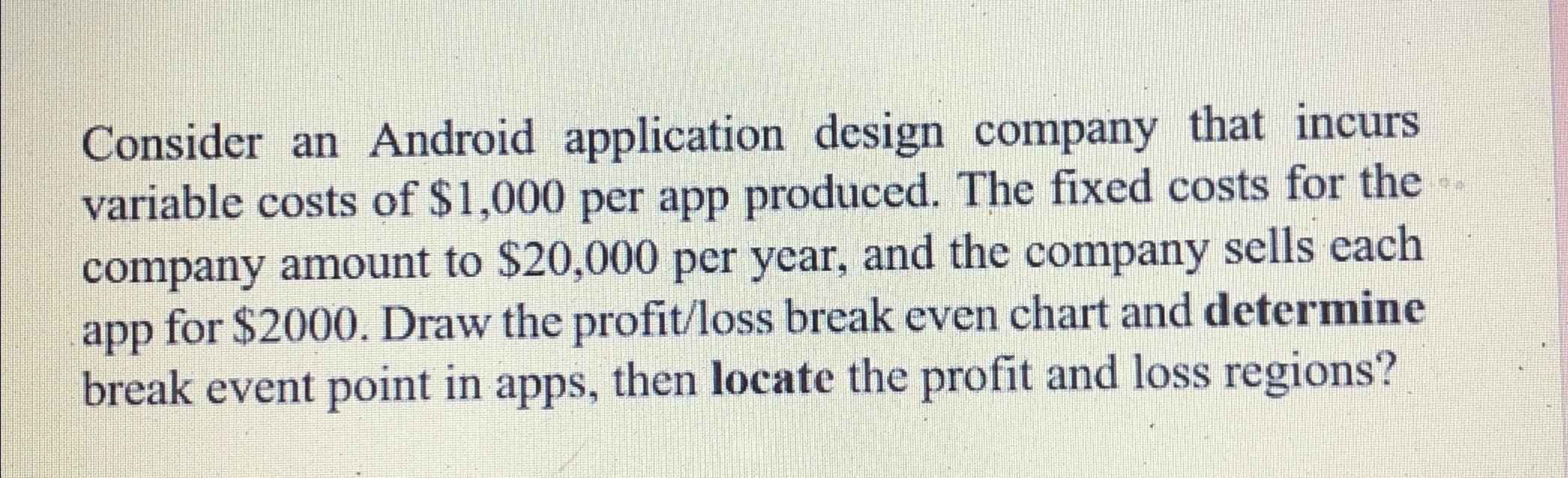 Solved Consider an Android application design company that | Chegg.com