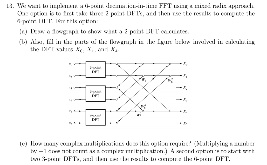 Solved We want to implement a 6 -point decimation-in-time | Chegg.com Solved We want to implement a 6 -point decimation-in-time | Chegg.com