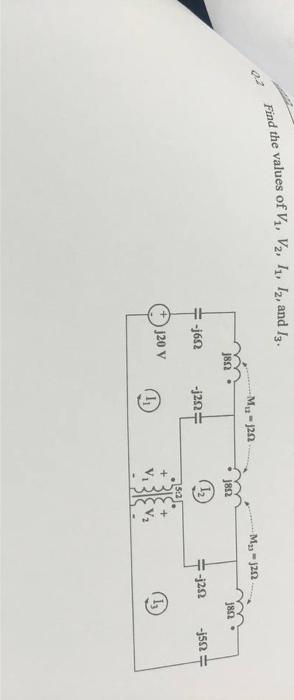 Solved Find the values of V1,V2,I1,I2, and I3. | Chegg.com