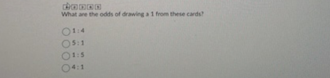 Solved What are the odds of drawing a 1 ﻿from these | Chegg.com