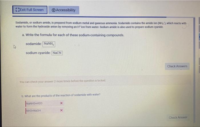 Solved Sodamide, or sodium amide, is prepared from sodium | Chegg.com