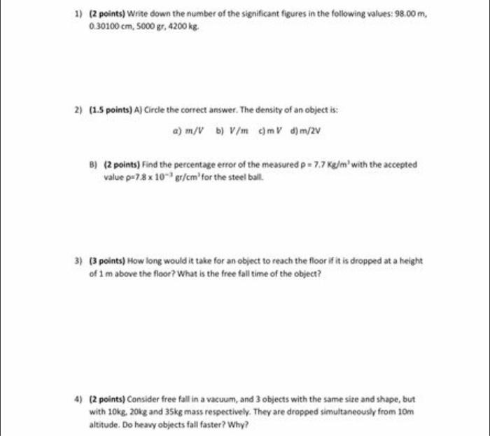Solved 5) (0.5 point each) Consider a projectile motion. A) | Chegg.com