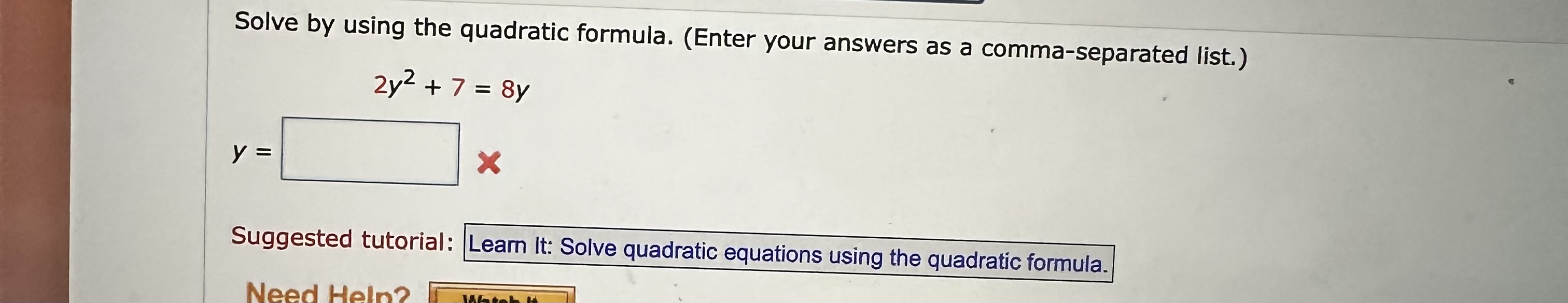Solved Solve by using the quadratic formula. (Enter your | Chegg.com