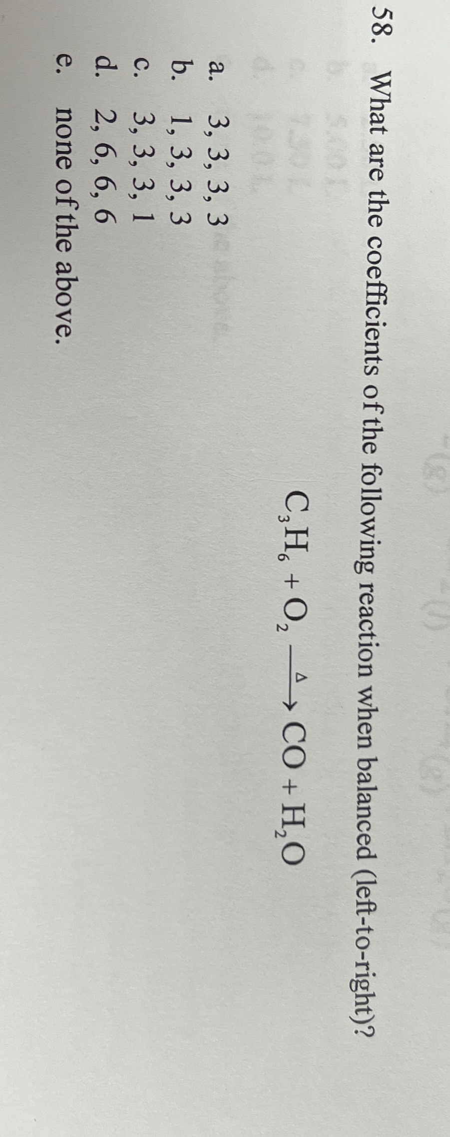 Solved What are the coefficients of the following reaction | Chegg.com