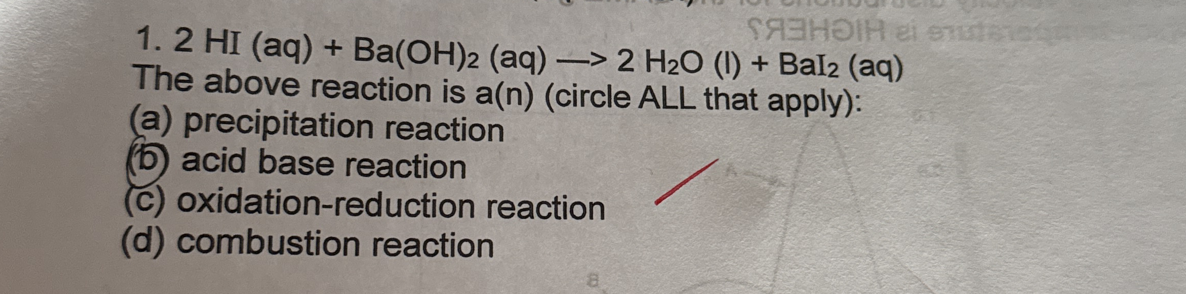 Solved 2HI(aq)+Ba(OH)2(aq)→2H2O(l)+BaI2(aq)The above | Chegg.com